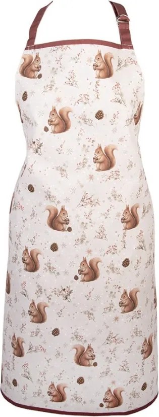 Béžová bavlněná zástěra s veverkami Tiny Squirrel - 70*85 cm