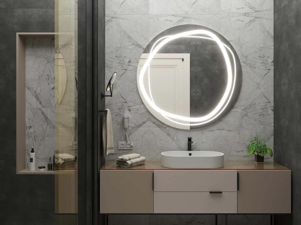 Kulaté zrcadlo do koupelny s LED osvětlením C9 premium