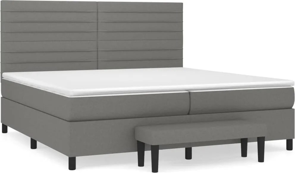 Box spring postel s matrací tmavě šedá 200x200 cm textil 3136702