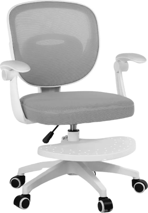 Dětská otočná židle Neoseat JUNI 008 s podnoží — látka, šedá