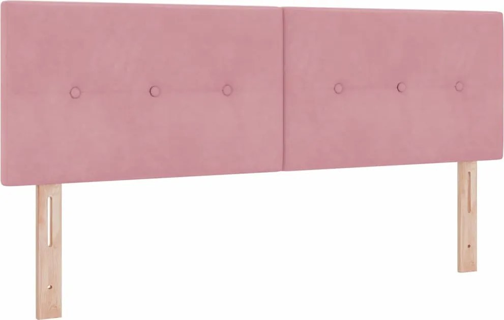 Postel s boxspringem s čelo Růžová 140 x 200 cm samet 3339181