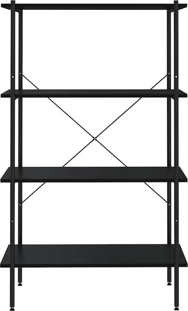 Policový regál se 4 policemi černý 80 x 40 x 130 cm 336343