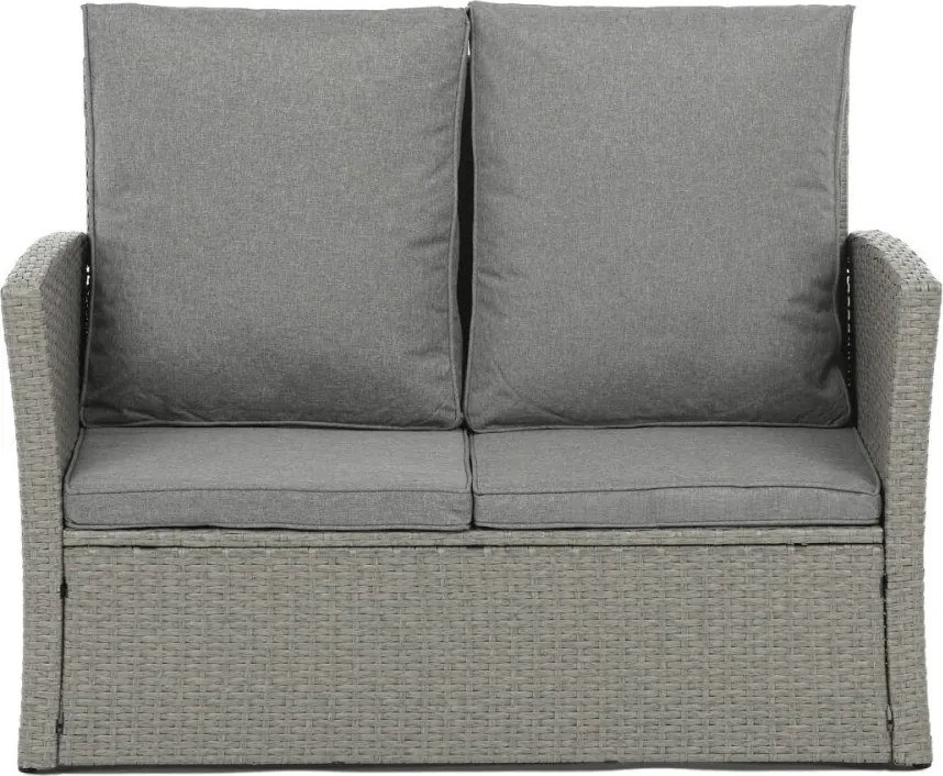 Zahradní sedací souprava AZS-A1523 GREY, polyratan, šedá (114 x 63) cm