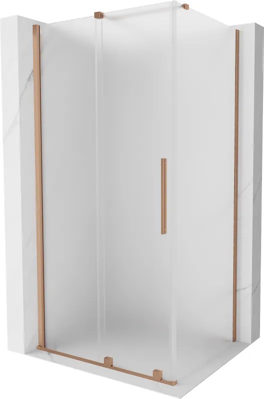 Mexen Velar, sprchový kout s posuvnými dveřmi 120 x 75 cm, 8mm sklo námraza, měděná matná, 871-120-075-31-65
