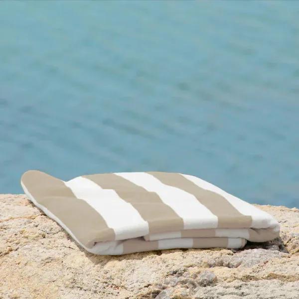 Abyss & Habidecor PRADO luxusní modrý plážový ručník Abyss & Habidecor z egyptské bavlny, Barva 770 - Linen