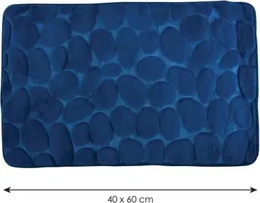 MSV PEBBLES koupelnová předložka 40 x 60 cm tmavě modrá / polyester, P
