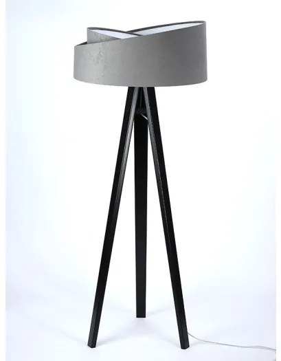 Timberlight Stojací lampa Awena šedá + bílý vnitřek + černé nohy