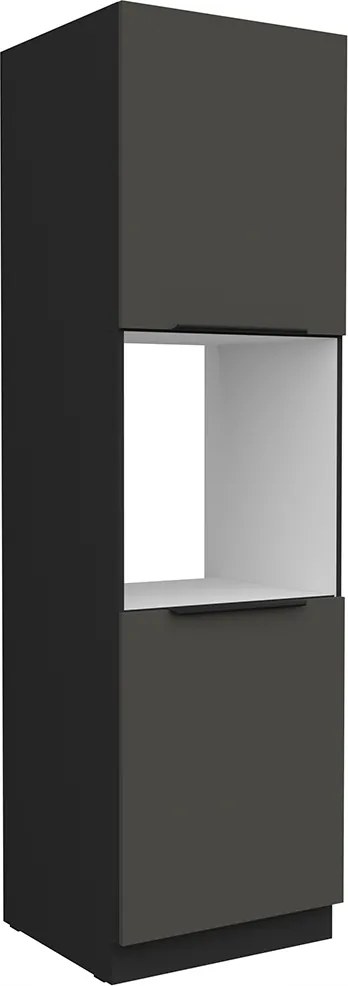 ARIA pe | vysoká skříňka 60 DP-210 2F na vestavnou troubu | 60 cm | ANTI FINGERPRINT povrch | černá/šedá grafit