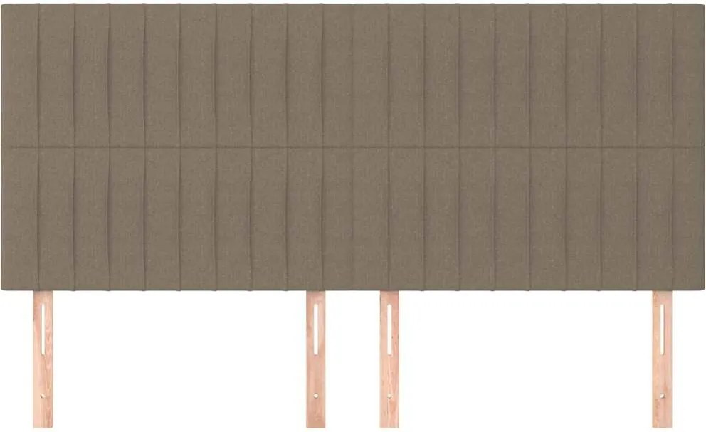 Čelo postele béžové 200x5x118/128 cm látkové 3116596