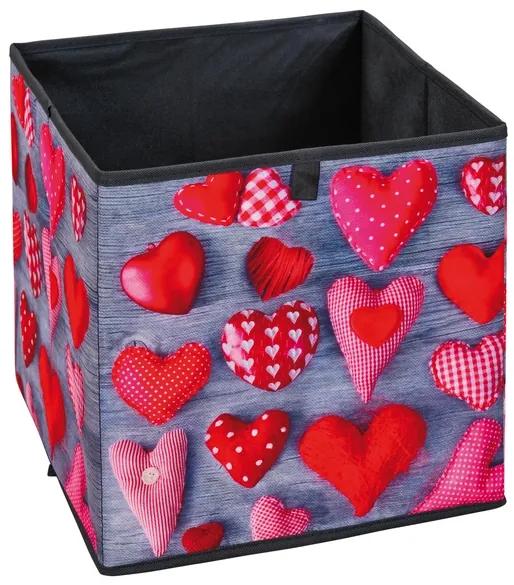 Úložný box Heart 2, motiv srdce se vzorem