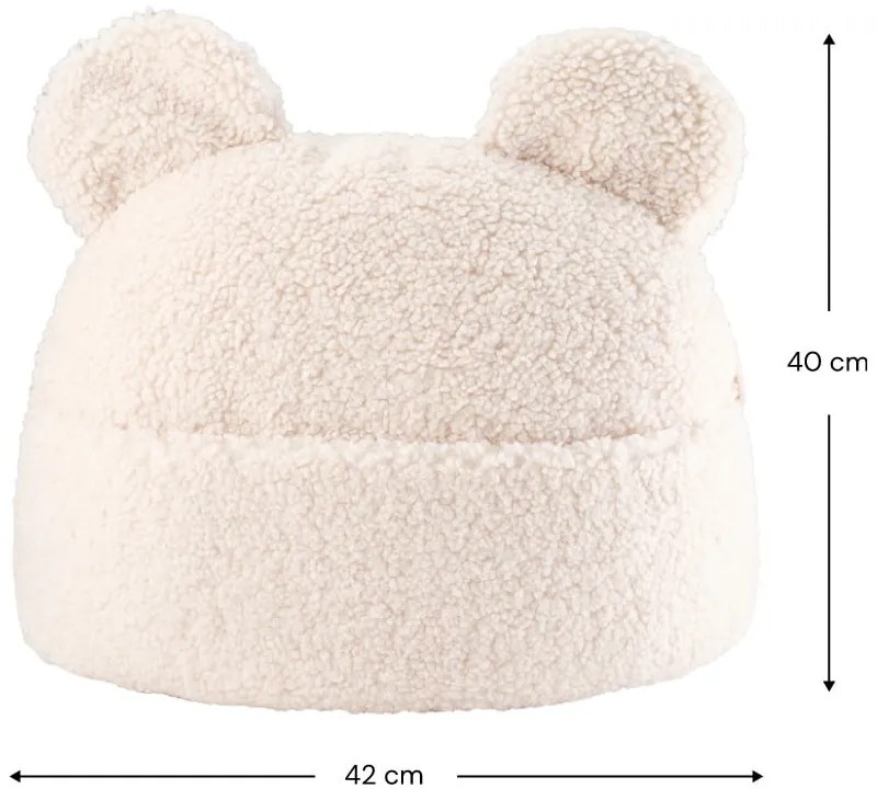 Krémový dětský pohovkový polštář z textilie bouclé Teddy Pouch – Wigiwama