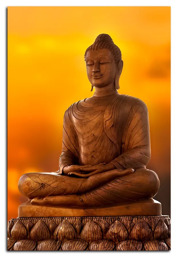 Obraz na plátně - Buddha a západ slunce - obdélník 759A (120x80 cm)
