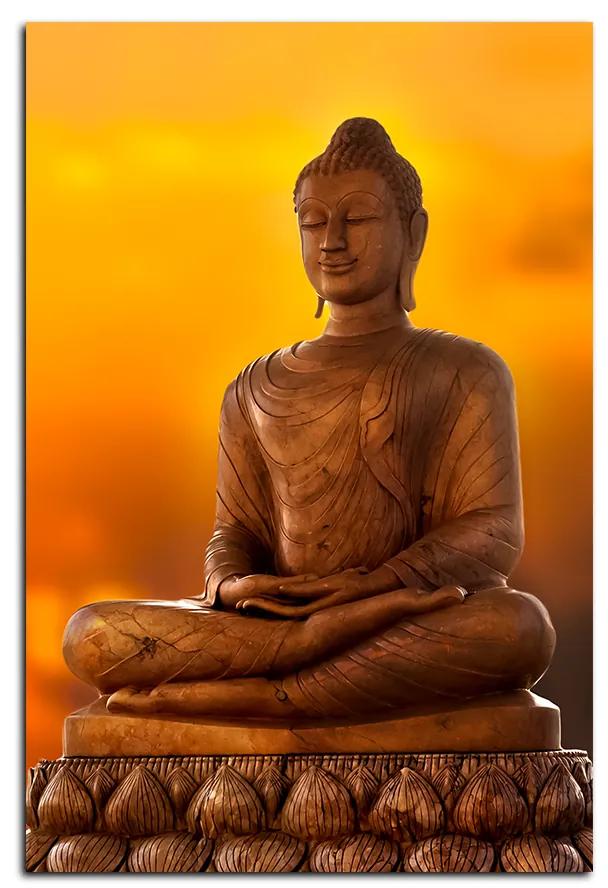 Obraz na plátně - Buddha a západ slunce - obdélník 759A (75x50 cm)