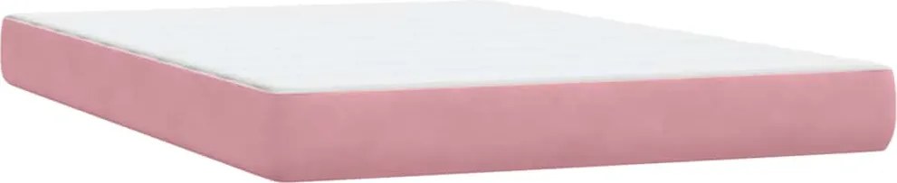 Box spring postel s matrací růžová 160x210 cm samet 3316604