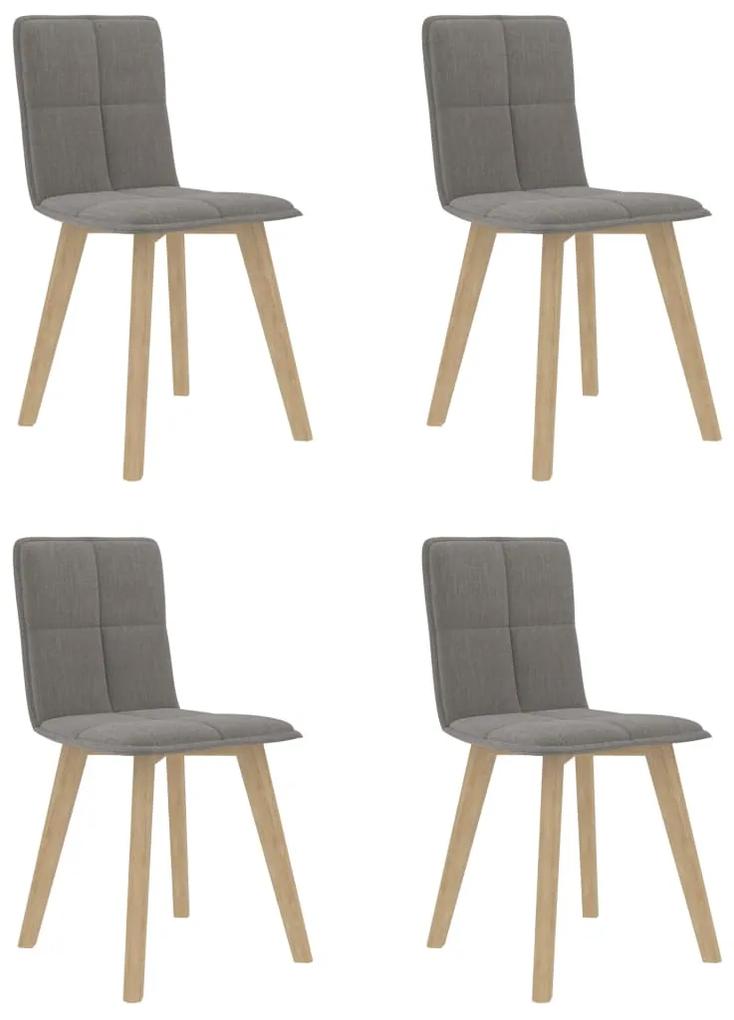 289500 vidaXL Jídelní židle 4 ks světle šedé textil