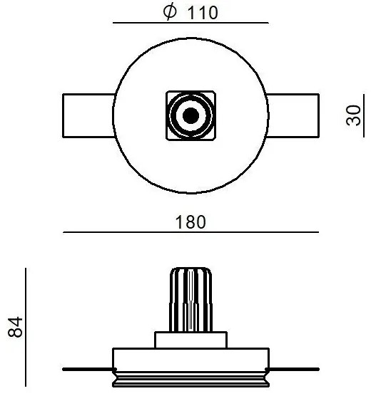 Linea Light Gypsum_Coloring_Q1 V2, sádrová bodovka s hranatým rámečkem, 6W 3000K 41.2° 24V, Ø 11cm