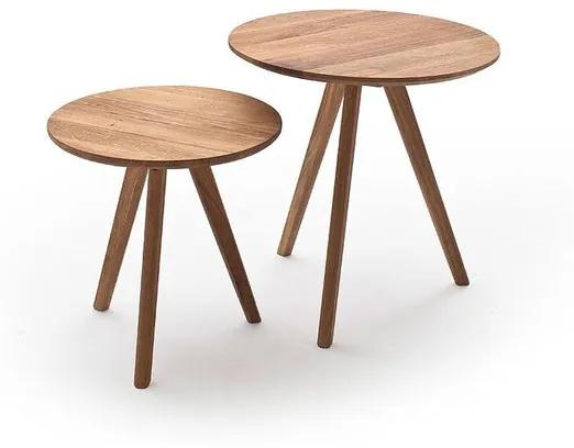 Konferenční stolek Olean - set 2 kusů (hnědá, masiv)