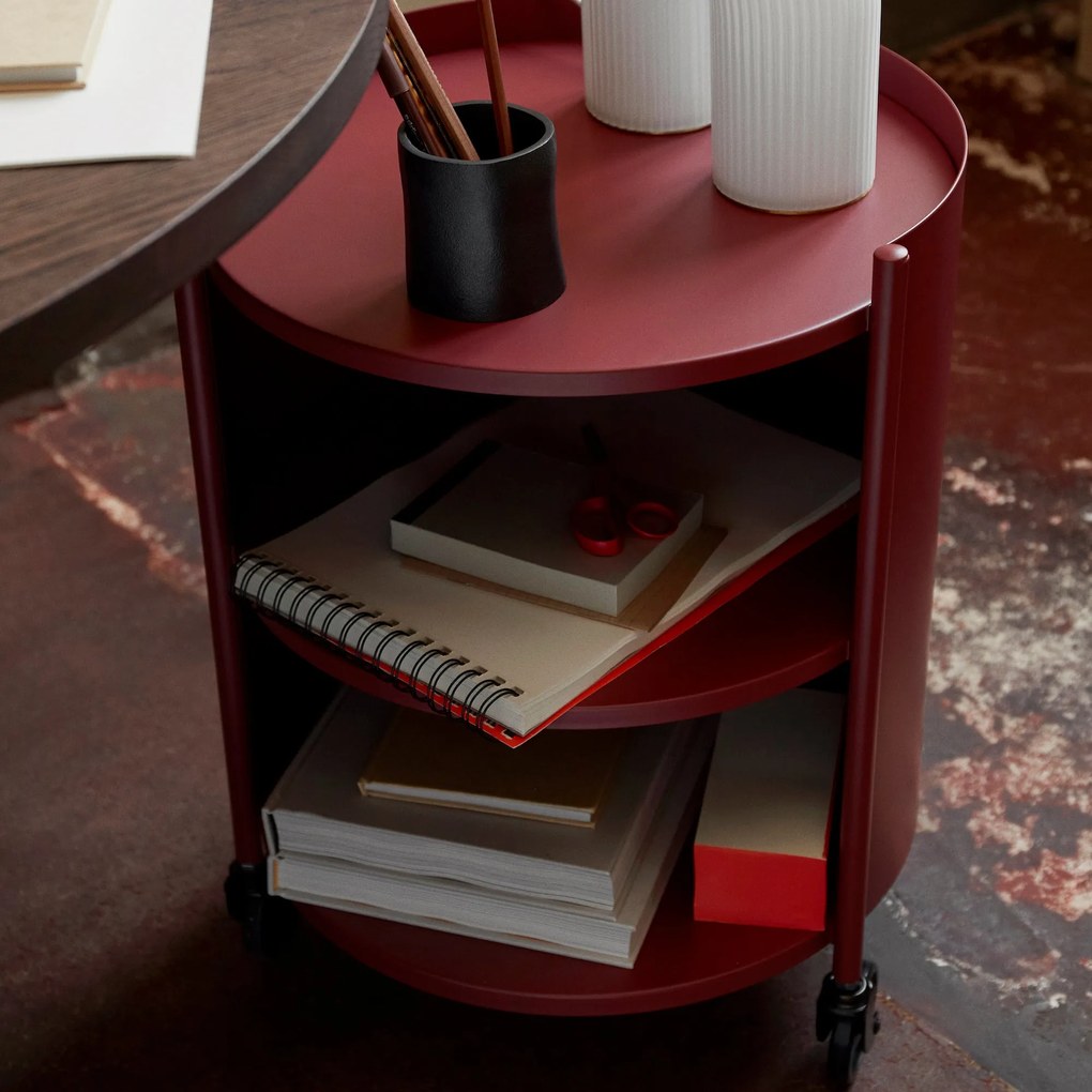 FERM LIVING Úložný stolek Eve, Mahogany Red