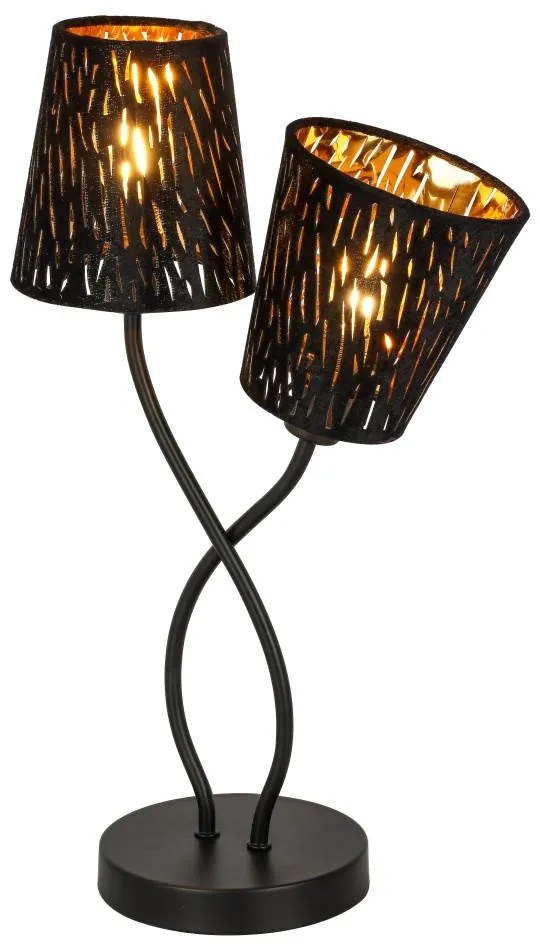 Černá stolní dvouramenná lampa TUXON Globo TUXON 15264-2T