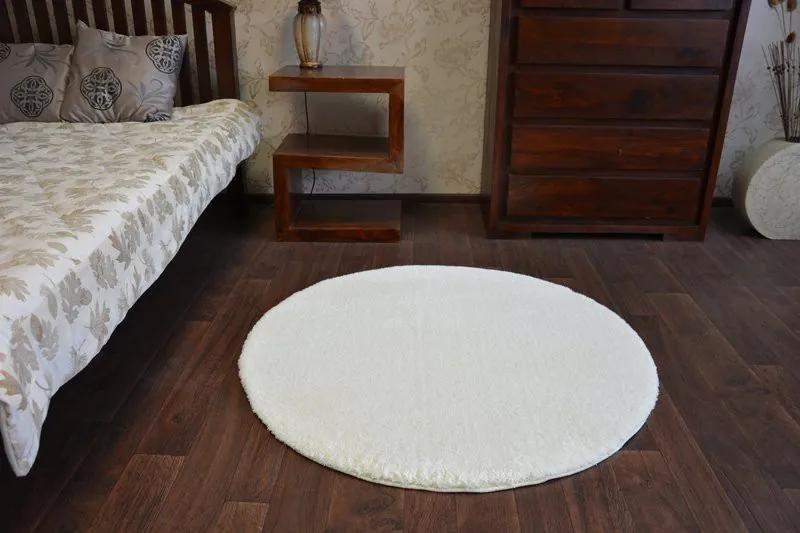MAXMAX Kulatý koberec SHAGGY MINI - bílý | BIANO