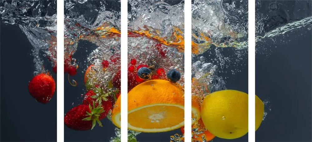 5-dílný obraz ovoce ve vodě Varianta: 200x100