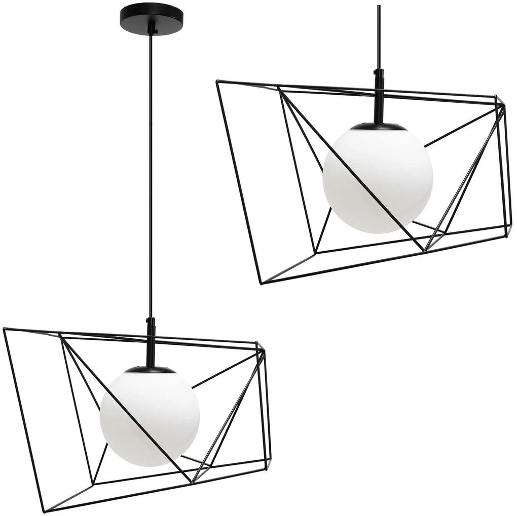 Toolight, závěsná stropní lampa 1xE27 APP1022-1CP, černá-bílá, OSW-06112