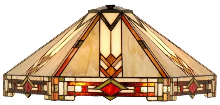 Béžové skleněné stínidlo lampy Tiffany Joos – 50x25 cm