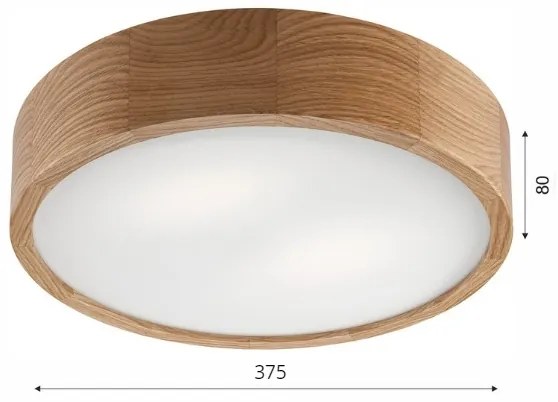 Stropní svítidlo OAK 2xE27/60W/230V dub pr. 37,5 cm
