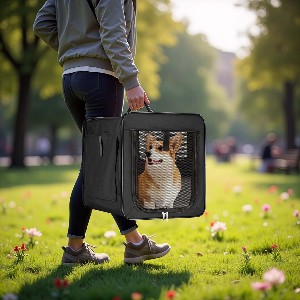 Přepravní box fudajo – 58 × 46 × 53 cm, černá (62465)