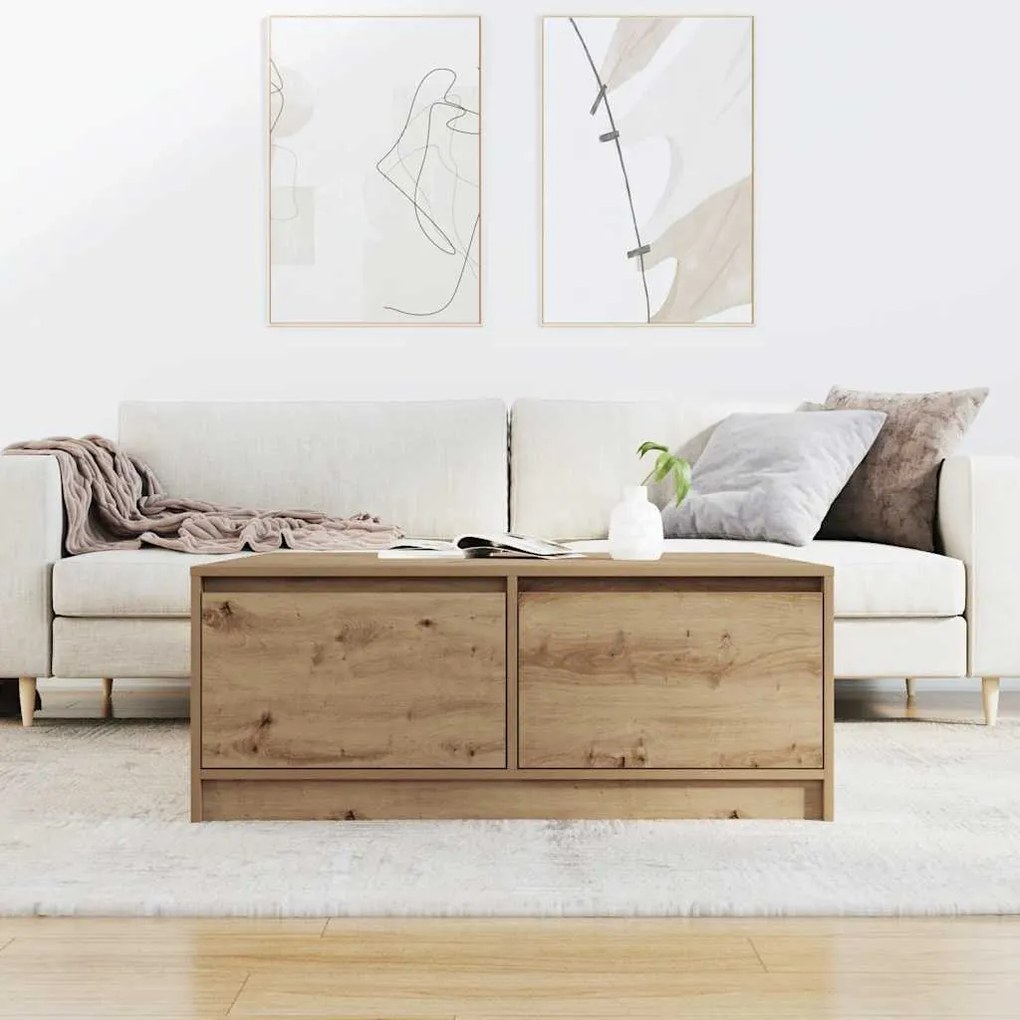Konferenční stolek se zásuvkami Řemeslnický dub 100x100x40 cm 3328407