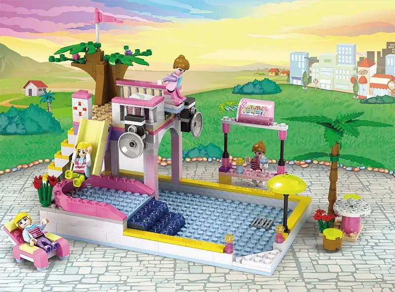 Blocki Lalilandia stavebnice Zábava u bazénu typ LEGO FRIENDS 302 dílů