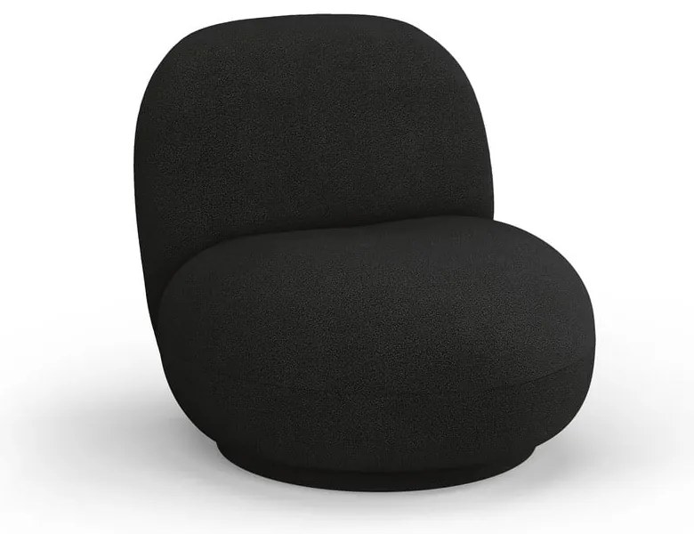 Černé křeslo z textilie bouclé Chuck – Micadoni Home