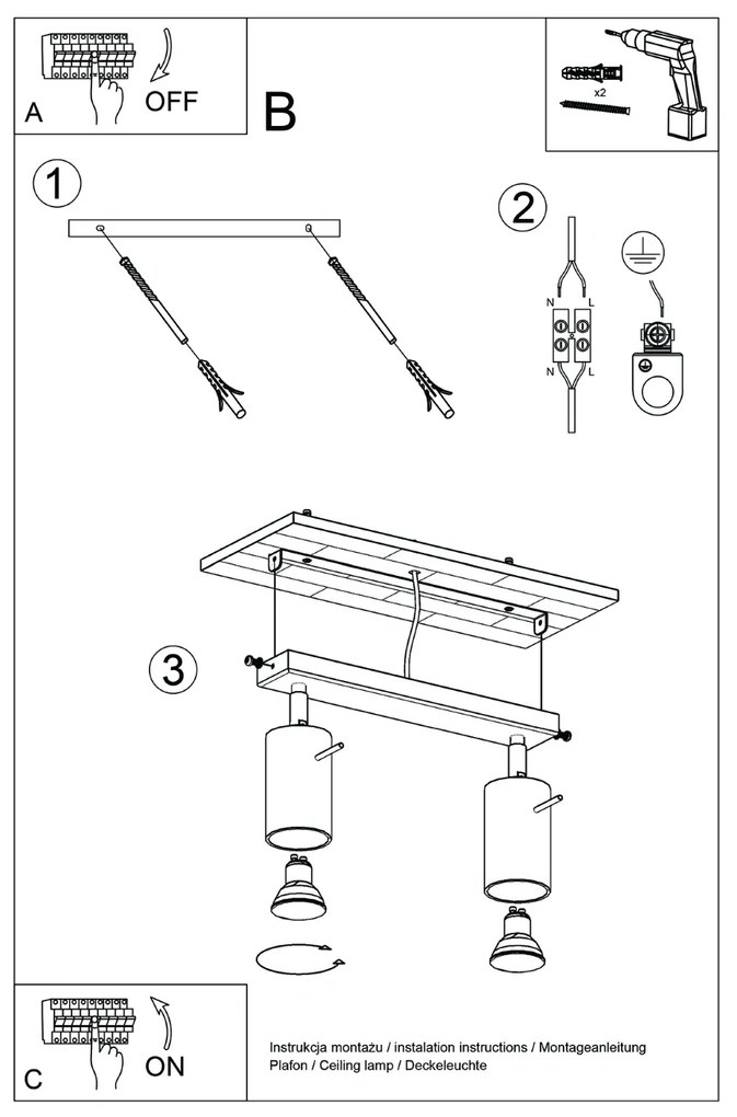 Bodové svítidlo Ring, 2x béžové kovové stínítko, (možnost polohování)