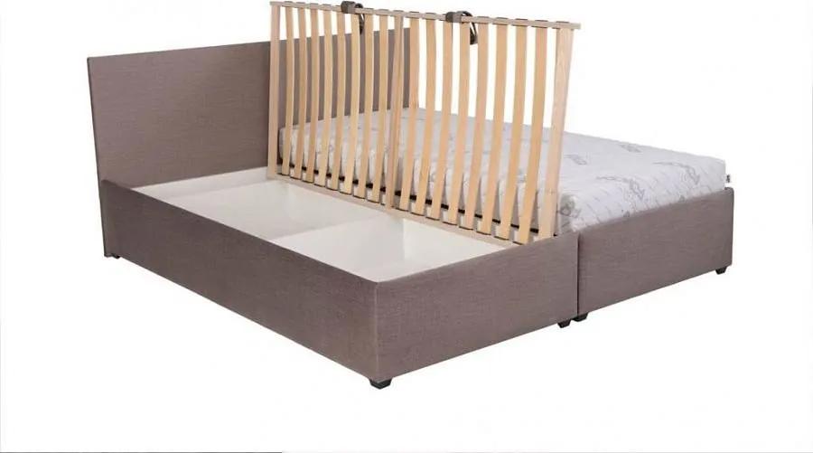 Pohoda Čalouněná postel ELLEN s úložným prostorem a volně loženou matrací | Látka: Aragon 20,Šířka matrace: 180 cm