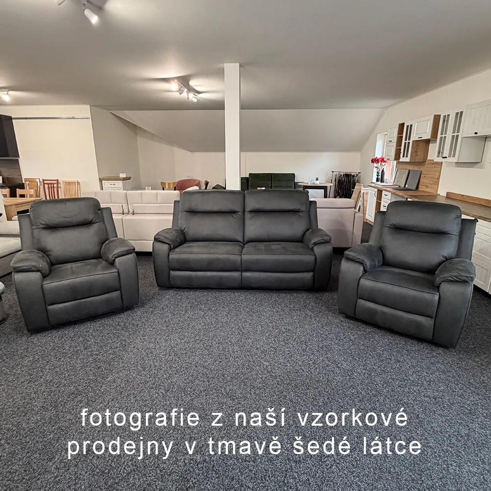 Sedací sestava MALAGA 2,5+1+1 s FUNKCÍ RELAX | hnědá látka