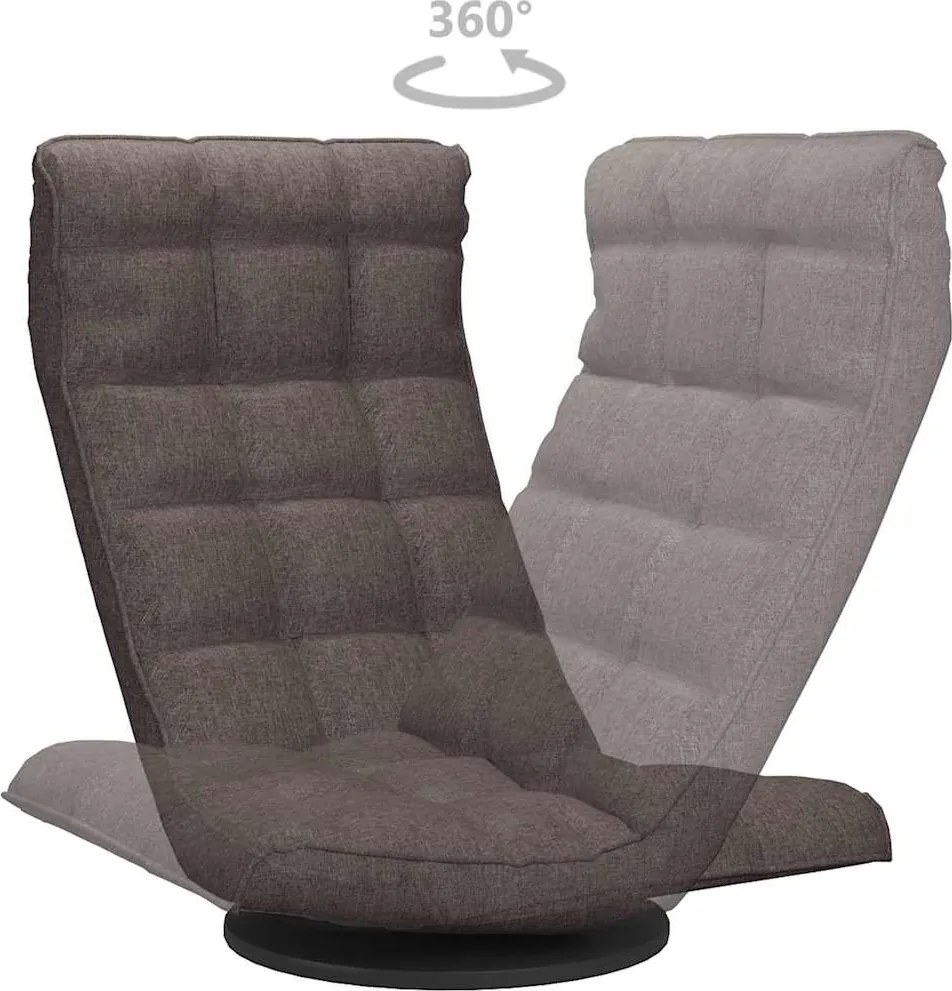 Otočná lenoška na podlahu taupe textil 336583