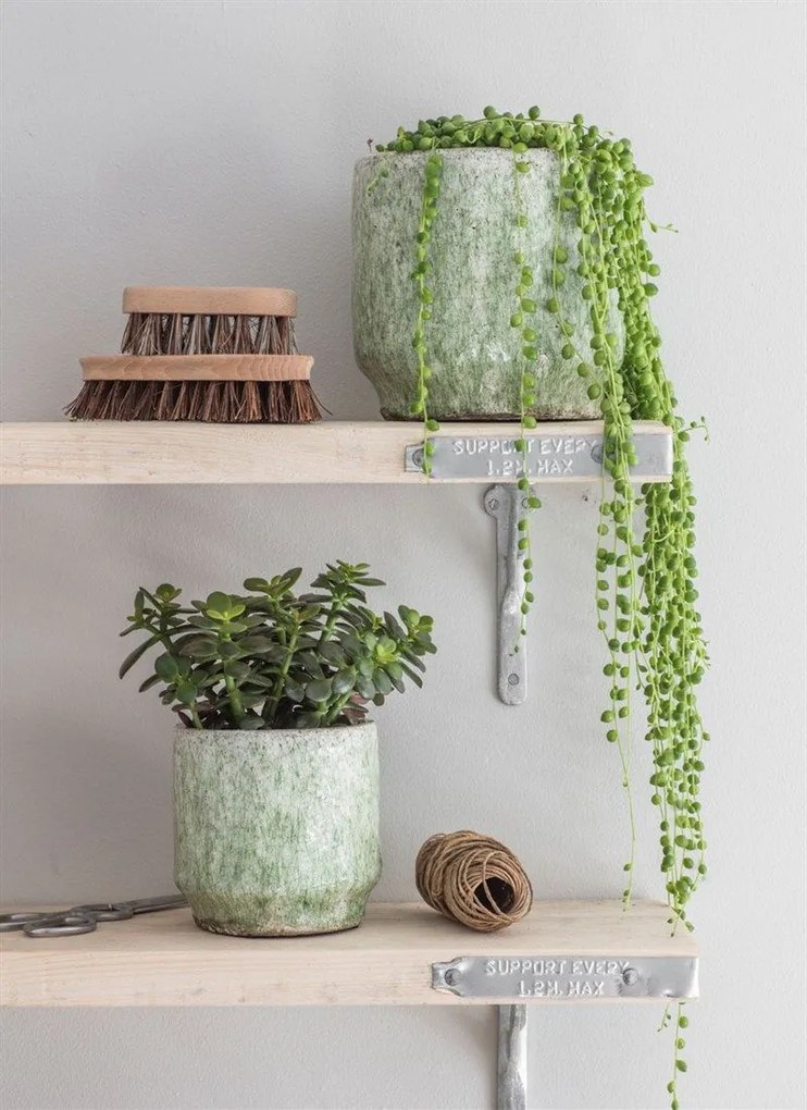 Garden Trading Obal na květináč Alderton, zelená barva, keramika 17cmx17cm