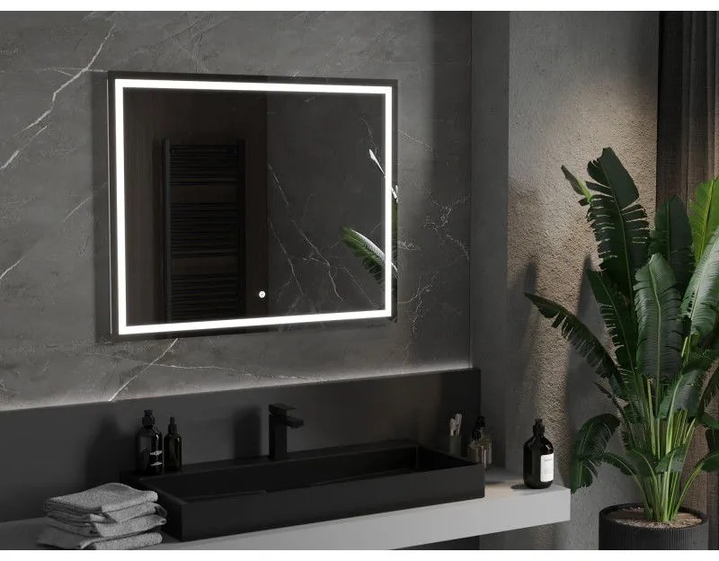 Mexen Miko, LED koupelnové zrcadlo s podsvícením 100 x 80 cm, 6000K, ochrana proti zamlžování, 9819-100-080-611-00