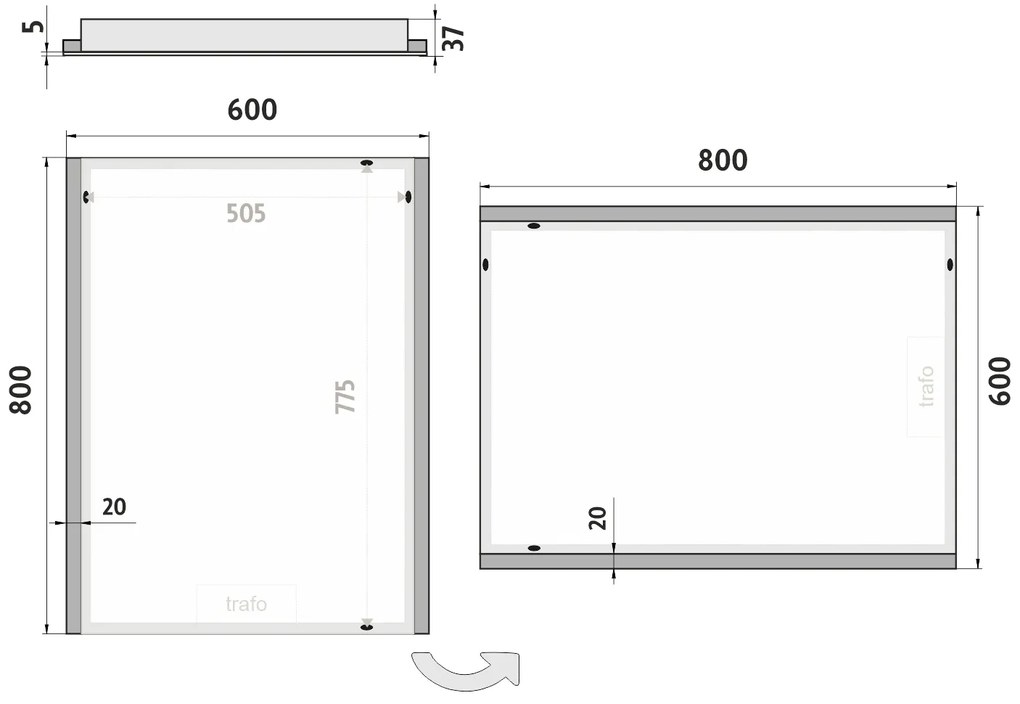 Nimco LED zrcadlo 600x800 - ZP 11002