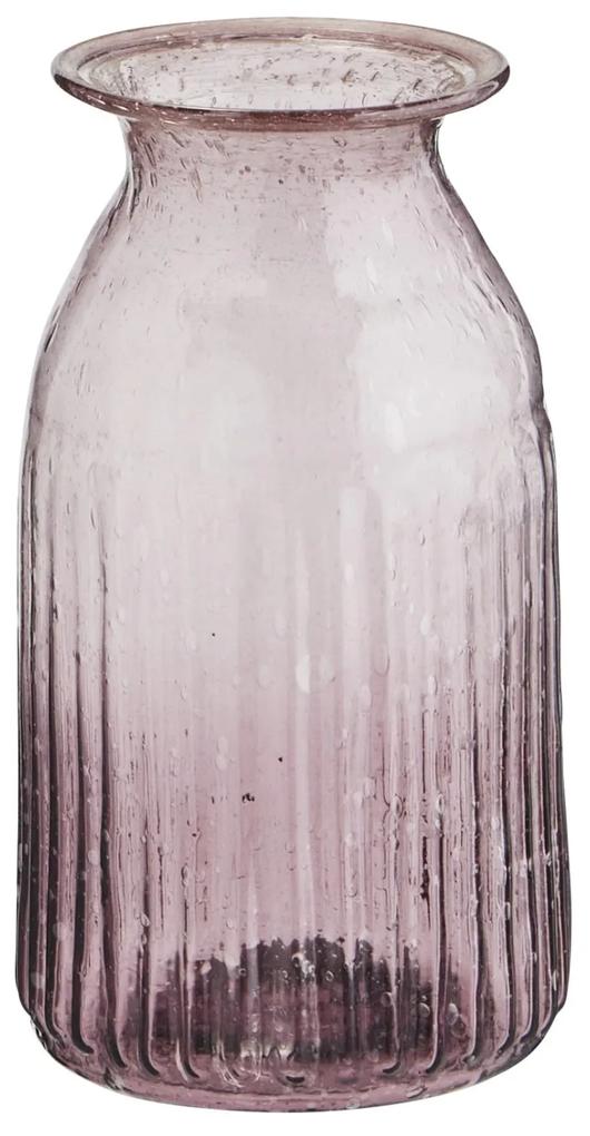 MADAM STOLTZ Váza z recyklovaného skla Purple 13 cm, fialová barva, sklo