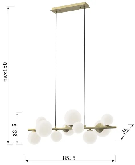 ONLI - Lustr na lanku PALOMA 10xG9/10W/230V zlatá