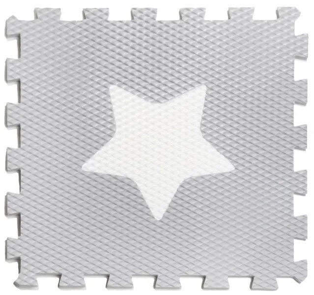 Vylen Pěnové podlahové puzzle Minideckfloor s hvězdičkou Růžový s bílou hvězdičkou 340 x 340 mm