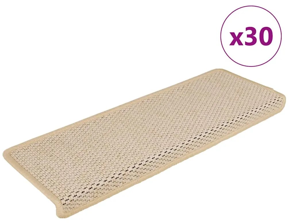 Samolepicí rohože na schody Sisal-Look 30 ks 65x21x4 cm Berber 3365893