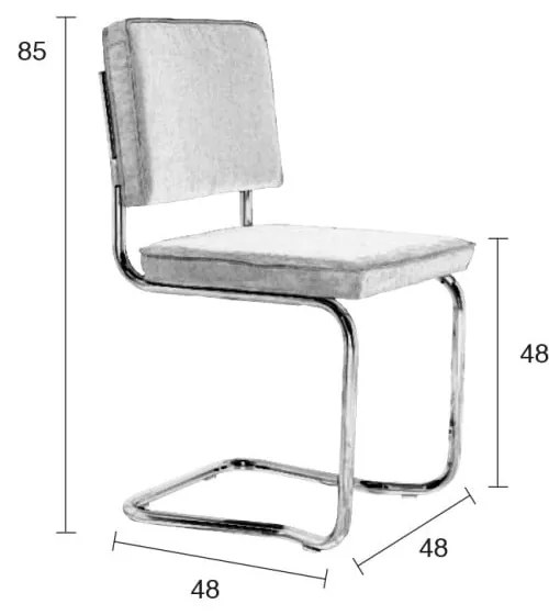 Sada 2 světle šedých židlí Zuiver Ridge Kink Rib