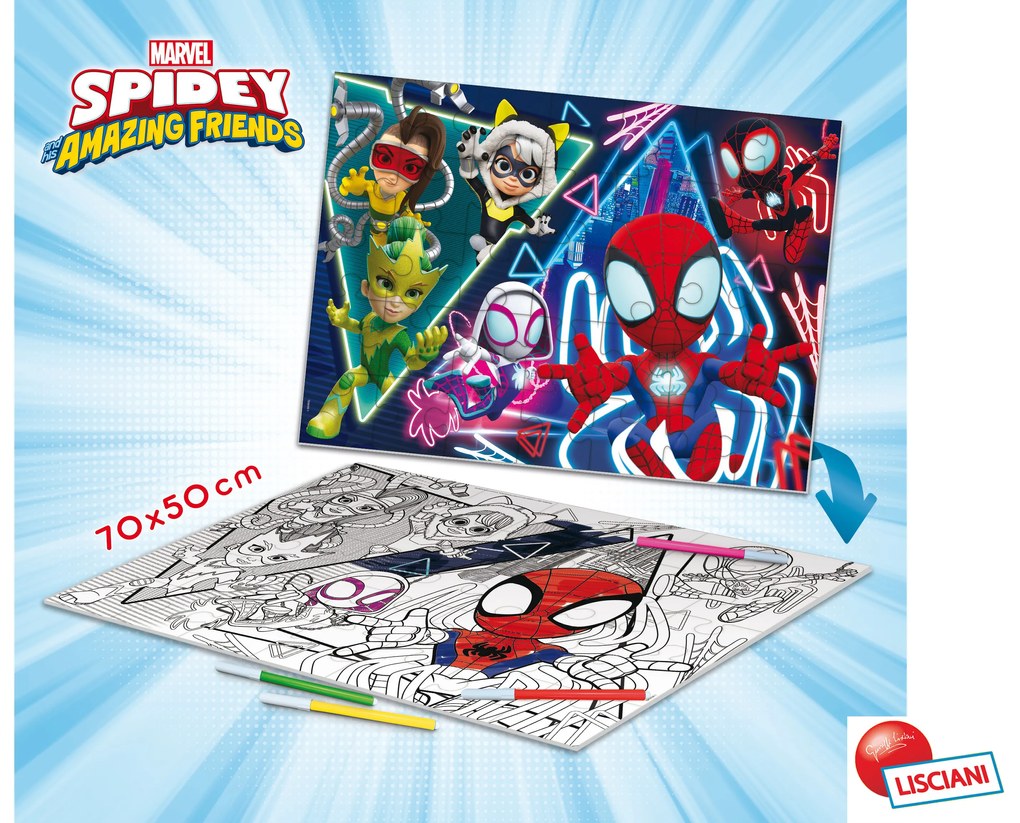 Lisciani Spider-man Spidey Puzzle MAXI-FLOOR oboustranné 70x50 cm 35 dílků