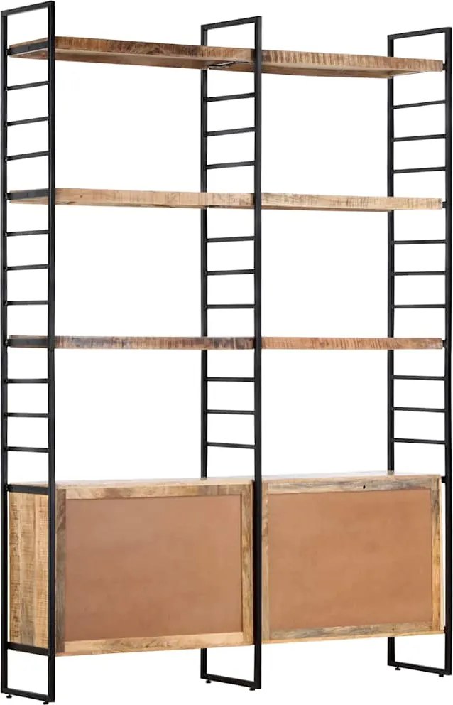 4patrová knihovna 124 x 30 x 180 cm hrubé mangovníkové dřevo 284418
