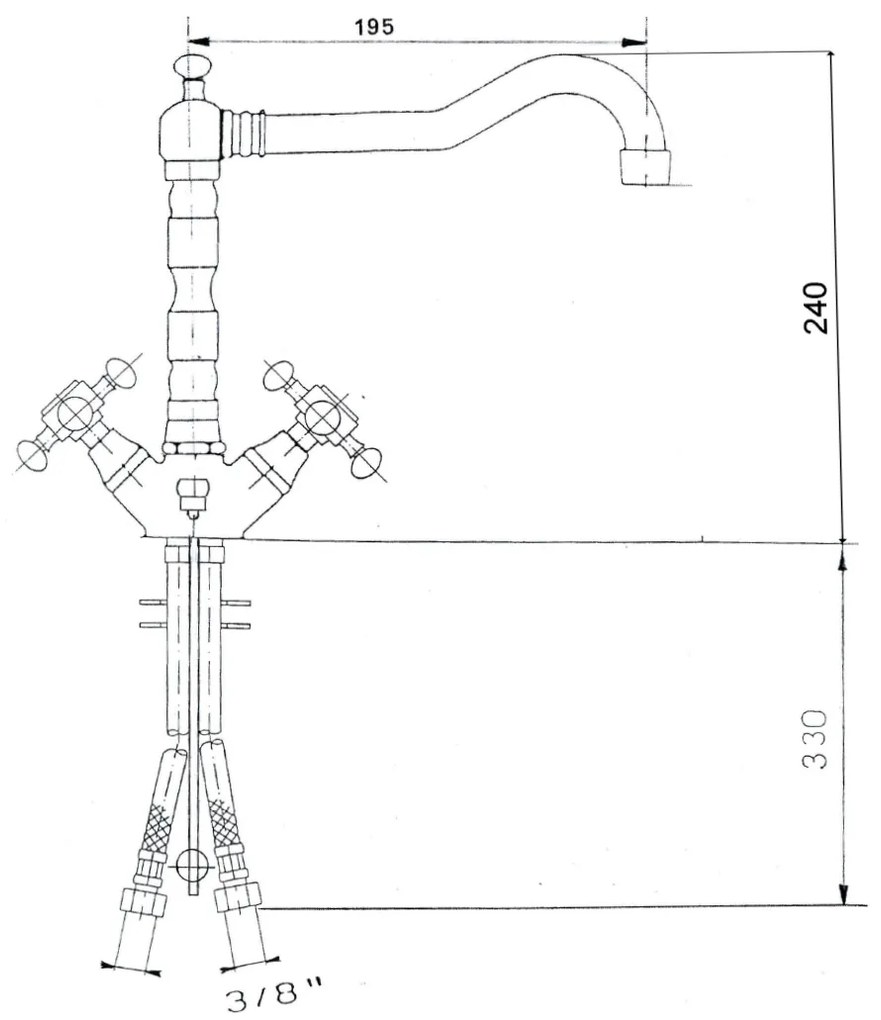 Sapho Antea 3122 dřezová baterie s retro hubicí chrom/zlatá
