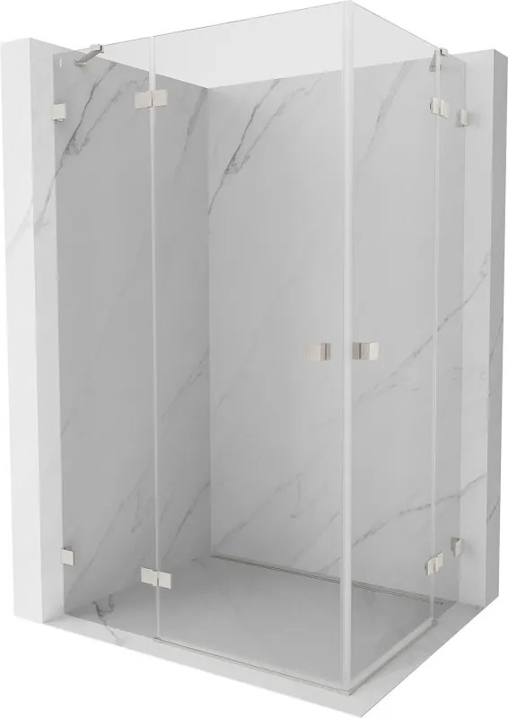 Mexen Lunar Duo, výklopný sprchový kout 120 x 110 cm, 8mm čiré sklo, ocelový profil, 834-120L-110P-97-00
