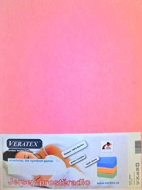 Veratex Jersey prostěradlo 200x200/15 cm (č. 8-růžová) 200 x 200 cm Jersey
