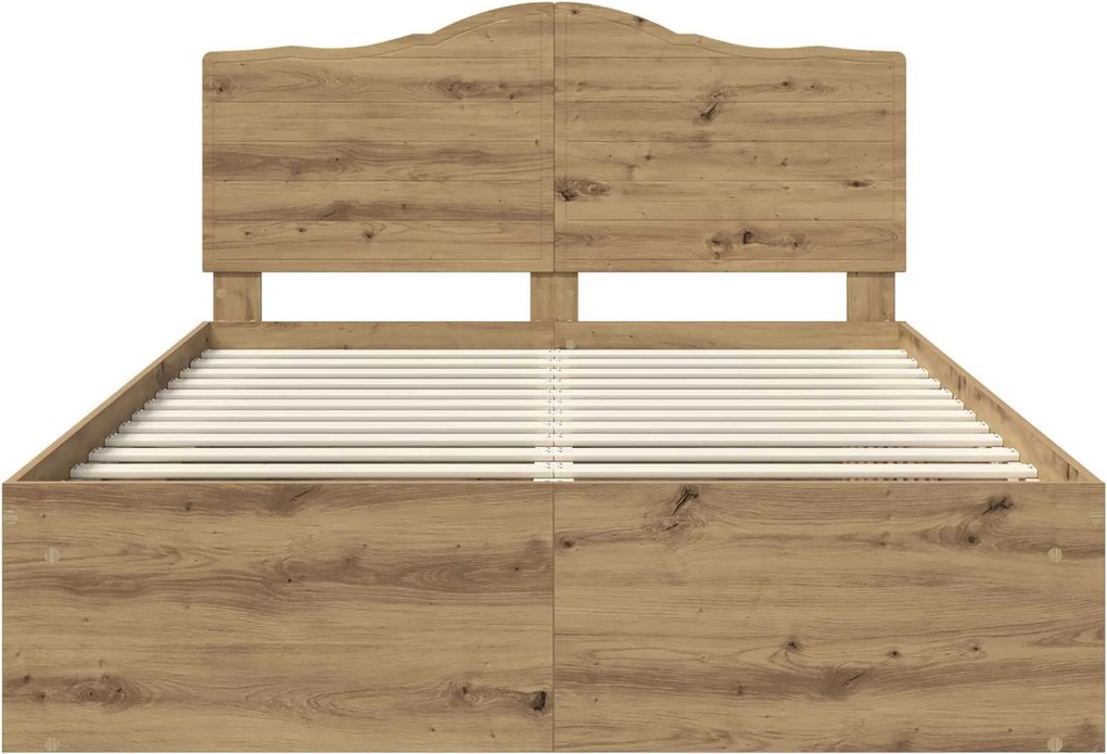 Rám postele Umělecký dub 150 x 200 cm Masivní borové dřevo 3413298